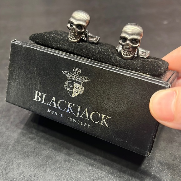 Blackjack | Accessories | Blackjack Stainless Steel Skull Cufflink With ...
